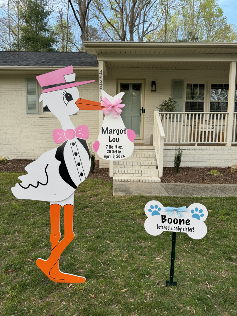 Stork Yard Signs in Winston Salem, NC - Twin City Storks